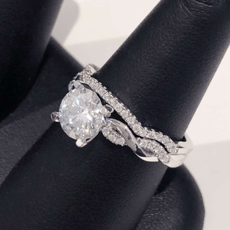 Accented Engagement Ring - Helix - My Moissanite - Custom Jewelry ...