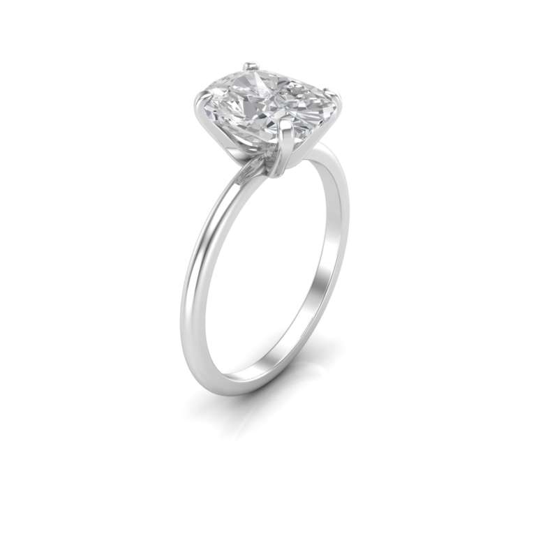Cushion Solitaire Engagement Ring (Elongated) - My Moissanite - Custom ...