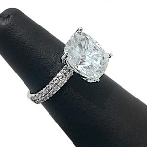 Elongated Cushion Engagement Ring - Double Shank - My Moissanite ...